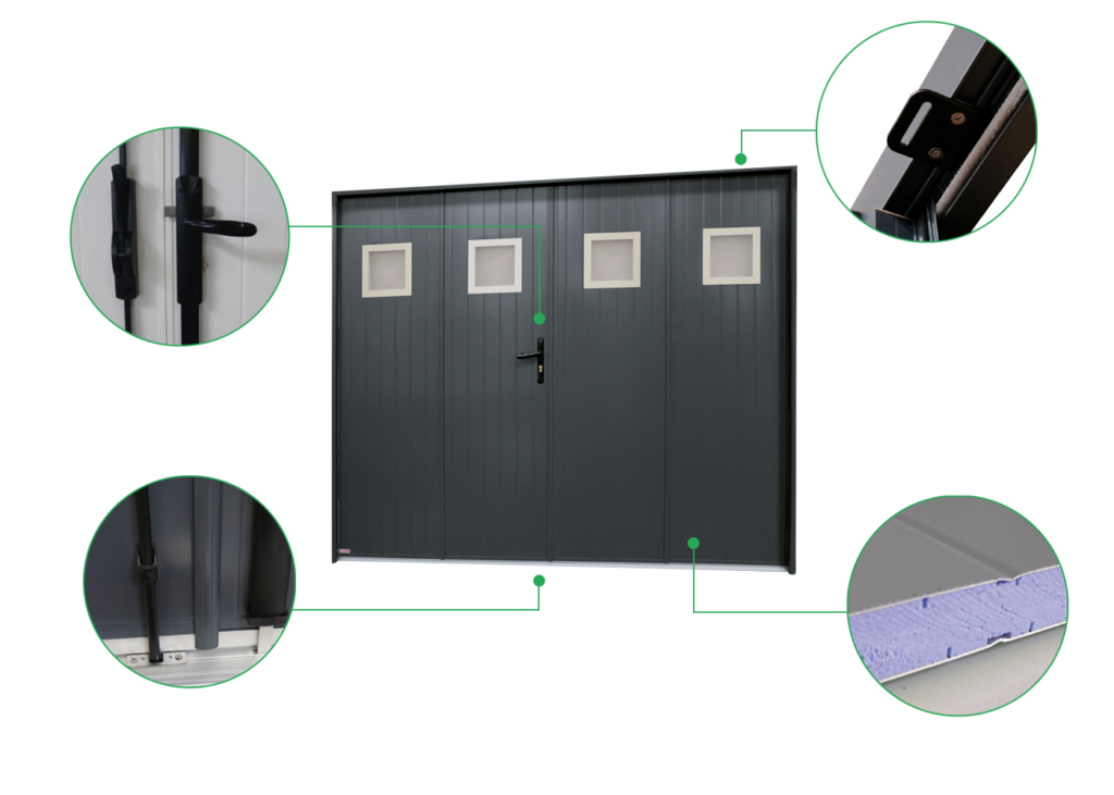 Portes de Garage Battantes Aluminium - Praticité & Design - Moliner